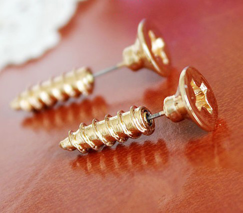 [grlhx130004]unique Cute Screw Earrings For Two on Luulla