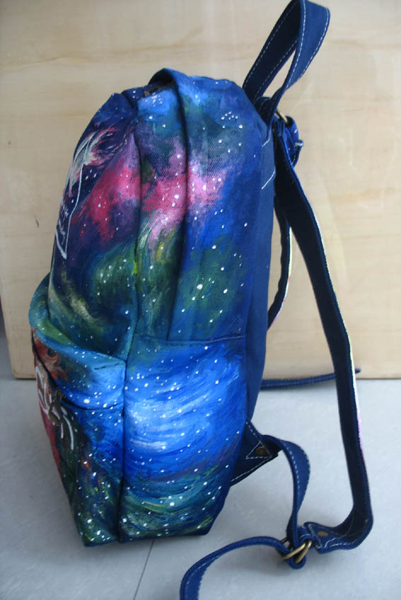 [grlhx120035 ] Unique Shiny Sky World Backpack Bag on Luulla