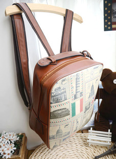[grlhx120046]unique Flag And Famous Architecture Backpack Bag on Luulla