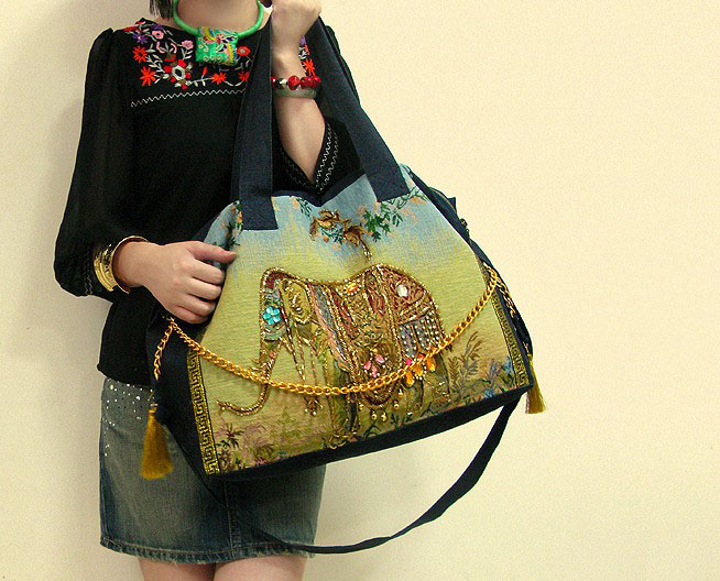 [grlhx120047]cool Shiny Retro Elephant Handbag Shoulder Bag on Luulla